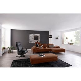 W.Schillig Ecksofa &raquo;valentinoo, Designsofa, bequem, elegant und zeitlos, L-Form&laquo; inklusive Hocker, mit Sitztiefenverstellung, Breite 299 cm braun 