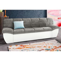 DOMO collection 2-Sitzer &raquo;SPLASH Breite 211 cm, moderne Sitz- und R&uuml;ckensteppung, komfortabel&laquo; flache Armlehnen zum Entspannen grau Kunstleder SOFTLUX