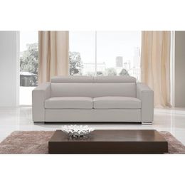 Egoitaliano Schlafsofa &raquo;Cabiria, Design und super Sitz- und Liegekomfort&laquo; Sofa inkl. Schlaffunktion, Kopfteile verstellbar, mit Metallf&uuml;&szlig;en grau Leder &raquo;BULL&laquo; (