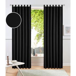 OTTO home Vorhang &raquo;Raja&laquo; Schlaufen 2 Stk. tlg. 2er-Set, Bestseller, einfarbig, modern, pflegeleichte Mikrofaser Polyester, Recyceltes Material 265cm, 