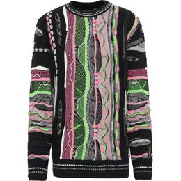 Carlo Colucci Pullover ' Comparato ' Herren Gr&ouml;&szlig;e XXXL gr&uuml;n / rosa / schwarz