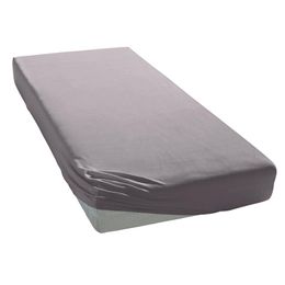 Elegante Spannbettlaken &raquo;Uni Zwirn-Jersey&laquo; aus hochwertigem Garn grau Mako-Jersey, Obermaterial: 97% Baumwolle, 3% Elasthan 1 Stk., Mako-Jersey, 180-200x200-