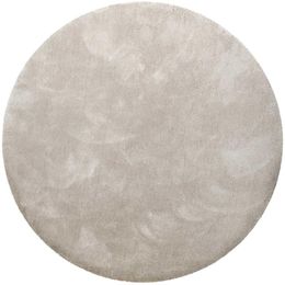 Teppich &raquo;Pisa&laquo; rund 25 mm H&ouml;he Hochflor, Microfaser, uni, weich, Shaggy, Wohnzimmer, Schlafzimmer beige Polyester &Oslash; 200cm 1 Stk., 25mm, &Oslash; 200cm