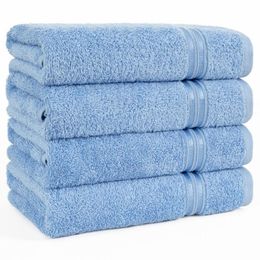 HAMMETEX Handtuch Set &raquo;4er Set Handt&uuml;cher 50x100 cm, 100% Baumwolle, Weich & Saugstark&laquo; mit Bord&uuml;re, einfarbig, weich blau Frottier, Baumwolle B/L: 