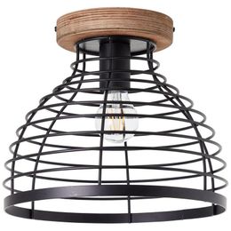 Brilliant LED Deckenleuchte &raquo;Avia&laquo; E27 1 Stk. 25 cm H&ouml;he, &Oslash; 30 cm, 1 x E27, Metall/Holz, schwarz/braun schwarz 1, &Oslash; 30cm H: 25cm, 1 Stk.