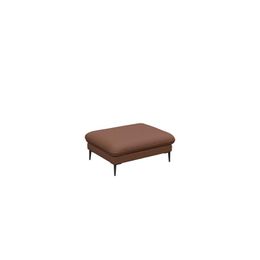 FLEXLUX Pouf &raquo;Salino, Fu&szlig;hocker, Sitzhocker, Polsterhocker,&laquo; Kaltschaum & Stahl-Wellen, F&uuml;sse Schwarz braun 100% Echtleder B/H/T: 97cm x 43cm x 76cm, 