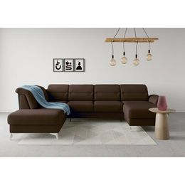Sit & More sit&more Wohnlandschaft &raquo;Sinatra U-Form&laquo; optional mit Kopfteilverstellung und Armteilfunktion etc. braun 100% Polyester B/H/T: 326cm x 85cm x 220cm, 