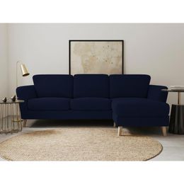 OTTO home Ecksofa &raquo;MARSEILLE (242/152cm),L-Form, Rec. rechts/links&laquo; Massivholzbeine Eiche, Landhausstil, Wellenunterfederung blau 85% Polypropylene, 