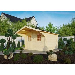 Kiehn-Holz Gartenhaus &raquo;Burgberg 2&laquo; beige Holzwerkstoff Fu&szlig;boden im Gartenhaus, ohne Dacheindeckung