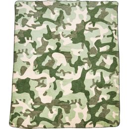 done. Wohndecke &raquo;Camouflage&laquo; Wohndecke mit einfassender Ziernaht, Kuscheldecke gr&uuml;n Baumwolle B/L: 150cm x 200cm