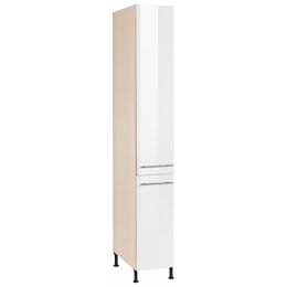 Optifit Apothekerschrank &raquo;Bern&laquo; 30 cm breit, 212 cm hoch, mit h&ouml;henverstellbaren Stellf&uuml;&szlig;en wei&szlig; akaziefarben, B/H/T: 30cm x 211,8cm x 58,4cm