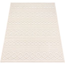 Paco Home Teppich &raquo;Cotton 231&laquo; rechteckig 6 mm H&ouml;he Uni-Farben, Hoch-Tief Effekt, boho, In- und Outdoor geeignet beige Polypropylen B : 60cm 1 Stk., 6mm, L: 