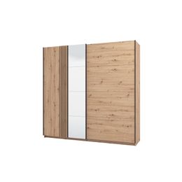 Home Affaire Schwebet&uuml;renschrank &raquo;Ascalon, mit Spiegel und Lamellen 3D, FSC-zertifiziert, Made in Europe&laquo; 220x61x217,5cm, 3 verschiedene 