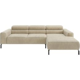 Home Affaire Ecksofa &raquo;Ecksofa, L-Form, incl. Kopfteilverstellung, Breite 258 cm&laquo; wahlweise elektrische Sitztiefenverstellung beige 88% Polyester, 12% 