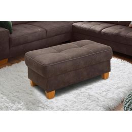 OTTO home Hocker &raquo;Puccini&laquo; mit Kontrastnaht braun Luxus-Microfaser Lederoptik (100% Polyester);Luxus-Microfaser ALTARA NUBUCK (100% Polyester) B/H/T: 
