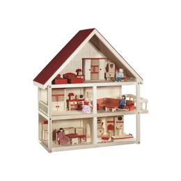 Roba Puppenhaus &raquo;Villa Bunt&laquo; 3-st&ouml;ckig, inkl. M&ouml;bel und Puppen beige Einheitsgr&ouml;&szlig;e Puppenhaus
