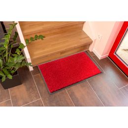 Astra Fu&szlig;matte &raquo;Perle&laquo; rechteckig 9 mm H&ouml;he T&uuml;rmatte, Schmutzfangmatte, waschbar, In und Outdoor rot Kunstfaser B : 80cm 1 Stk., 9mm, L: 120cm