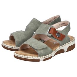 Rieker Damen Sandale Sommerschuh, Klettschuh mit aufw&auml;ndiger Ziernaht an der Laufsohle 36