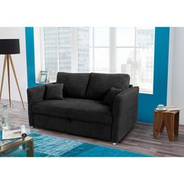 Jockenh&ouml;fer Schlafsofa &raquo;Luca, B: 166-185 cm, Liegefl. 141-163x201 cm&laquo; mit Schlaffunktion, Bettkasten & Armteilverstellung, in 2 Breiten schwarz Luxus-Microfaser (