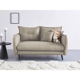 Home Affaire 2-Sitzer &raquo;Lazio, 162 cm breit, modern und bequem&laquo; Struktur fein, inkl. R&uuml;cken- und Zierkissen grau B/H/T: 162cm x 94cm x 110cm, Struktur 