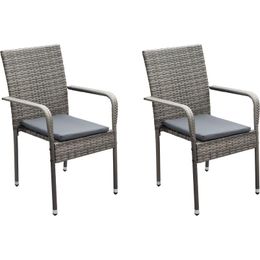 Merxx Gartensessel &raquo;Barcelona&laquo; Set, 2 Stk. tlg. grau Bezug: 100% Polyester. F&uuml;llung: 100% Polyurethan B/H/T: 56cm x 92cm x 60,5cm