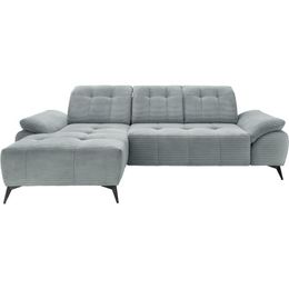Home Affaire Ecksofa &raquo;Lazio modern und bequem, schmale Armlehnen, tolle Detailverarbeitung&laquo; zwei verschiedene Fu&szlig;farben w&auml;hlbar grau 93% Polyester, 7%