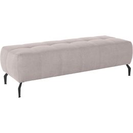 DOMO collection Hocker &raquo;Trento, mit Kufenfu&szlig; oder Einzelfu&szlig;&laquo; Fu&szlig;h&ouml;he passend f&uuml;r g&auml;ngige Saugroboter! grau Luxus-Microfaser (100% Polyester);Struktur 