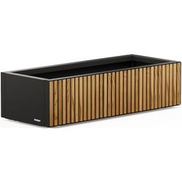 Herstera Pflanzk&uuml;bel &raquo;Deco Planter Xic Wood M&laquo; BxTxH: 100x40x25 cm schwarz Metall, Stahl B/H/T: 100cm x 25cm x 40cm