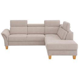 OTTO home Ecksofa &raquo;Conville L-Form&laquo; Federkern, wahlweise mit Schlaffunktion und Bettkasten bzw. Stauraum grau 100% Polyester B/H/T: 247cm x 84cm x 