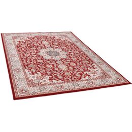 Theko Wollteppich &raquo;Dolna - 859&laquo; rechteckig 10 mm H&ouml;he Kurzflor, reine Wolle, Orient-Optik rot Schurwolle B : 80cm 1 Stk., 10mm, L: 250cm