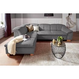 Sit & More sit&more Ecksofa &raquo;Santo L-Form&laquo; mit Federkern, wahlweise mit Schlaffunktion und Stauraum grau B/H/T: 272cm x 82cm x 206cm, Luxus-Microfaser ALTARA 