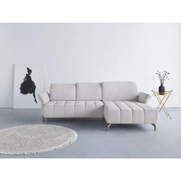 OTTO home Ecksofa &raquo;Fresh L-Form&laquo; Federkern, wahlweise Kopfteilverstellung und motorischer Vorziehsitz silber 98% Polyester 2% Polyamid B/H/T: 281cm x 