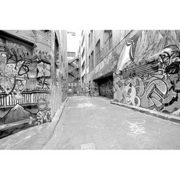 papermoon Fototapete &raquo;New York, Bronx, Hinterhof, Feuerleiter Schwarz & Wei&szlig;&laquo; schwarz Vlies B/L: 5m x 2,8m, Bahnen: 10 Stk.