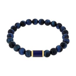 Amor Herren Armband mit Tigerauge blau 19cm, Edelstahl