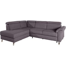 Sit & More sit&more Ecksofa &raquo;Arngast L-Form&laquo; inklusive Kopfteilverstellung und Federkern grau B/H/T: 245cm x 84cm x 194cm, Struktur, Ottomane links,mit 