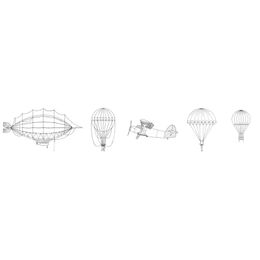 marburg Kindertapete Motiv matt Zeppelin, Flugzeug, Tapete f&uuml;r Wohnzimmer Schlafzimmer K&uuml;che schwarz-wei&szlig; Vlies B/L: 0,18m x 5m, Rollen: 1