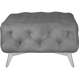 Home Affaire Polsterhocker &raquo;Amaury&laquo; Chesterfield-Optik, Breite 80cm, Fu&szlig;farbe w&auml;hlbar grau Struktur (100% Polyester);Samtoptik (100% Polyester) B/H/T: