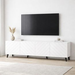 OTTO home Lowboard &raquo;HOLLY 2.0, TV-Board, TV-Kommode, TV-Schrank, TV-Unterschrank, TV-M&ouml;bel&laquo; Modernes lackiertes Hochglanz TV-Board, grifflos, Breite 