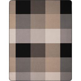 Biederlack Wohndecke &raquo;Alp Square&laquo; mit Zierstich grau Baumwolle, Polyester B/L: 150cm x 200cm