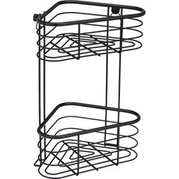Wenko Badregal &raquo;Trestina&laquo; Eckablage mit 2 Etagen schwarz Edelstahl B/H/T: 25cm x 35cm x 16,5cm
