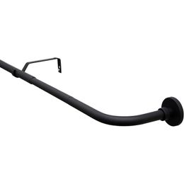 Gardinia Gardinenstange &raquo;Set Lisa 1-Lauf mit Bogen &Oslash; 19 mm&laquo; &Oslash; 19 mm 1 l&auml;ufig-l&auml;ufig Fixma&szlig; 1-Lauf mit Bogen schwarz Metall L: 130cm - 180cm &Oslash; 19mm, 1 