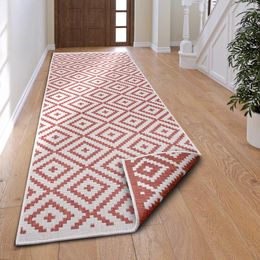 OTTO home Teppich &raquo;Ronda Wendeteppich&laquo; rechteckig 5 mm H&ouml;he Sisal-Optik, Flachgewebe, In- und Outdoor, geometrisches Boho Design orange Kunstfaser B :