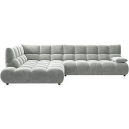 Home Affaire Ecksofa &raquo;Cozy Bubble, mit klappbarer Armlehne, Breite 324 cm&laquo; mit eleganter Steppung, Rundumbezug & weicher Polsterung grau 100% 