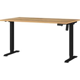 Germania Schreibtisch &raquo;Boras&laquo; Breite 120/140/160/180 cm, Metallgestell, elektrisch h&ouml;henverstellbar braun B/H/T: 140cm x 120cm x 80cm, Gestellfarbe 
