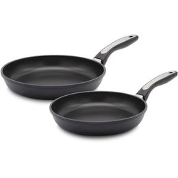 Kr&uuml;ger Pfannen-Set &raquo;Delta&laquo; Aluminiumguss Set, 2 Stk. tlg. &Oslash; 24/28 cm, Induktion schwarz Einheitsgr&ouml;&szlig;e