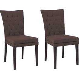 Home Affaire 4-Fu&szlig;stuhl &raquo;Colorado&laquo; (Set) 2 Stk.Beine aus Buche, wengefarben lackiert, Im 2er, 4er oder 6er-Set braun Polyester B/H/T: 46cm x 94,5cm x 