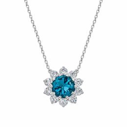 Firetti Damen Kette mit Anh&auml;nger &raquo;Schmuck Geschenk Silber 925 Halsschmuck Halskette Blume&laquo; mit Zirkonia (synth.) blau Silber 925 (Sterlingsilber), L: 