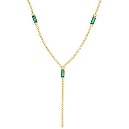 Amor Damen Kette mit Anh&auml;nger &raquo;2034780&laquo; mit Zirkonia (synth.) gr&uuml;n mit Zirkonia, Silber 925 (Sterlingsilber), L: 45 B: 2mm