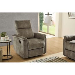 Jockenh&ouml;fer Sessel &raquo;Amrum, B: 78 cm, Sitzh&ouml;he: 50 cm&laquo; mit Relax- & Liegefunktion, Taschenfederkern-Polsterung grau Veloursstoff, Relaxfunktion, Integrierte 