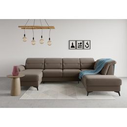 Sit & More sit&more Wohnlandschaft &raquo;Sinatra U-Form&laquo; optional mit Kopfteilverstellung und Armteilfunktion, Metallf&uuml;&szlig;e grau 90% Polyester, 10% Polyamid B/H/T: 